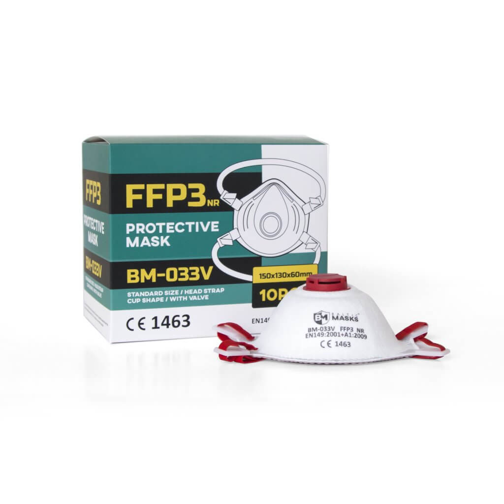FFP3 respirator BM-033V (10pcs) - BalticMasks with valve