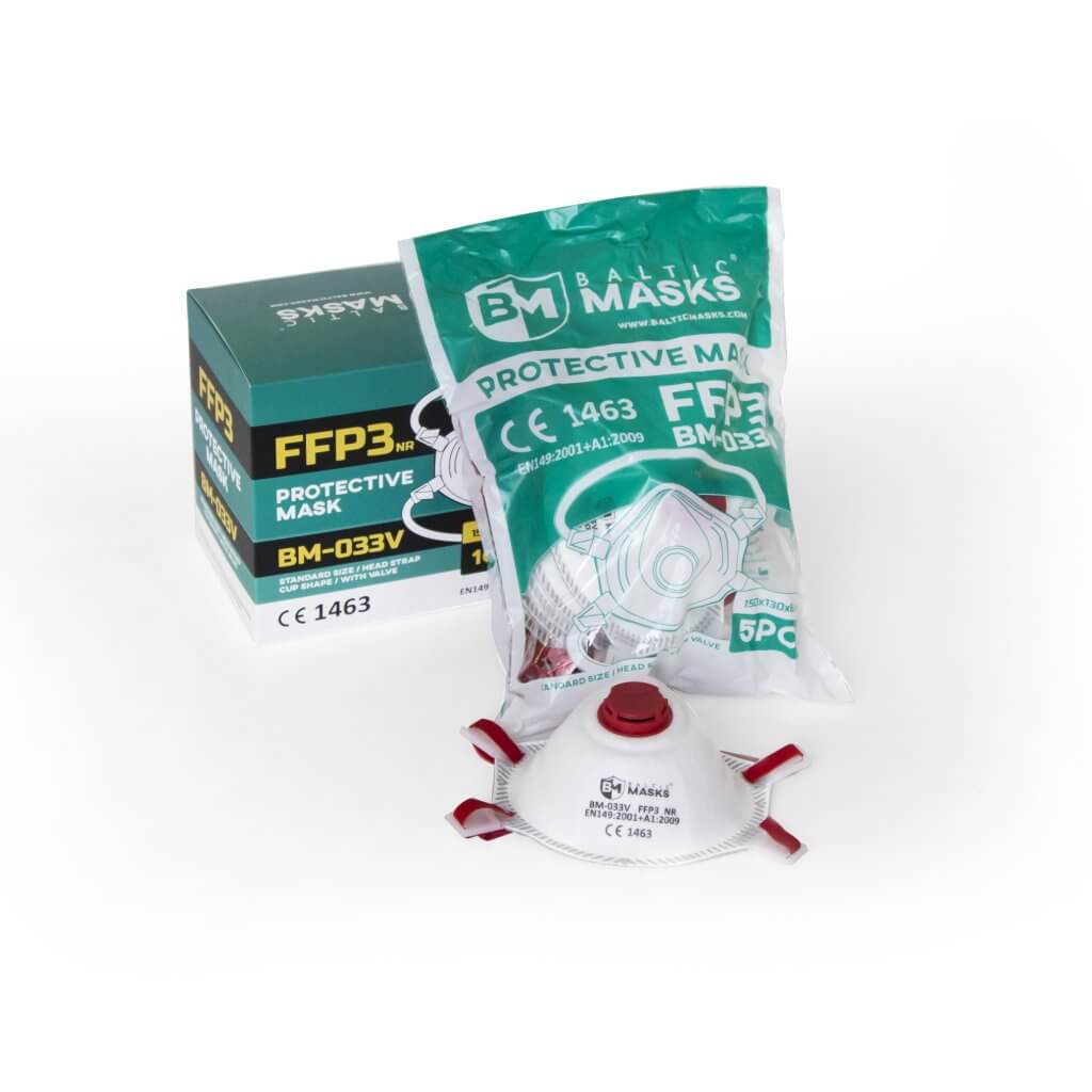 FFP3 respirator BM-033V (5pcs) - BalticMasks