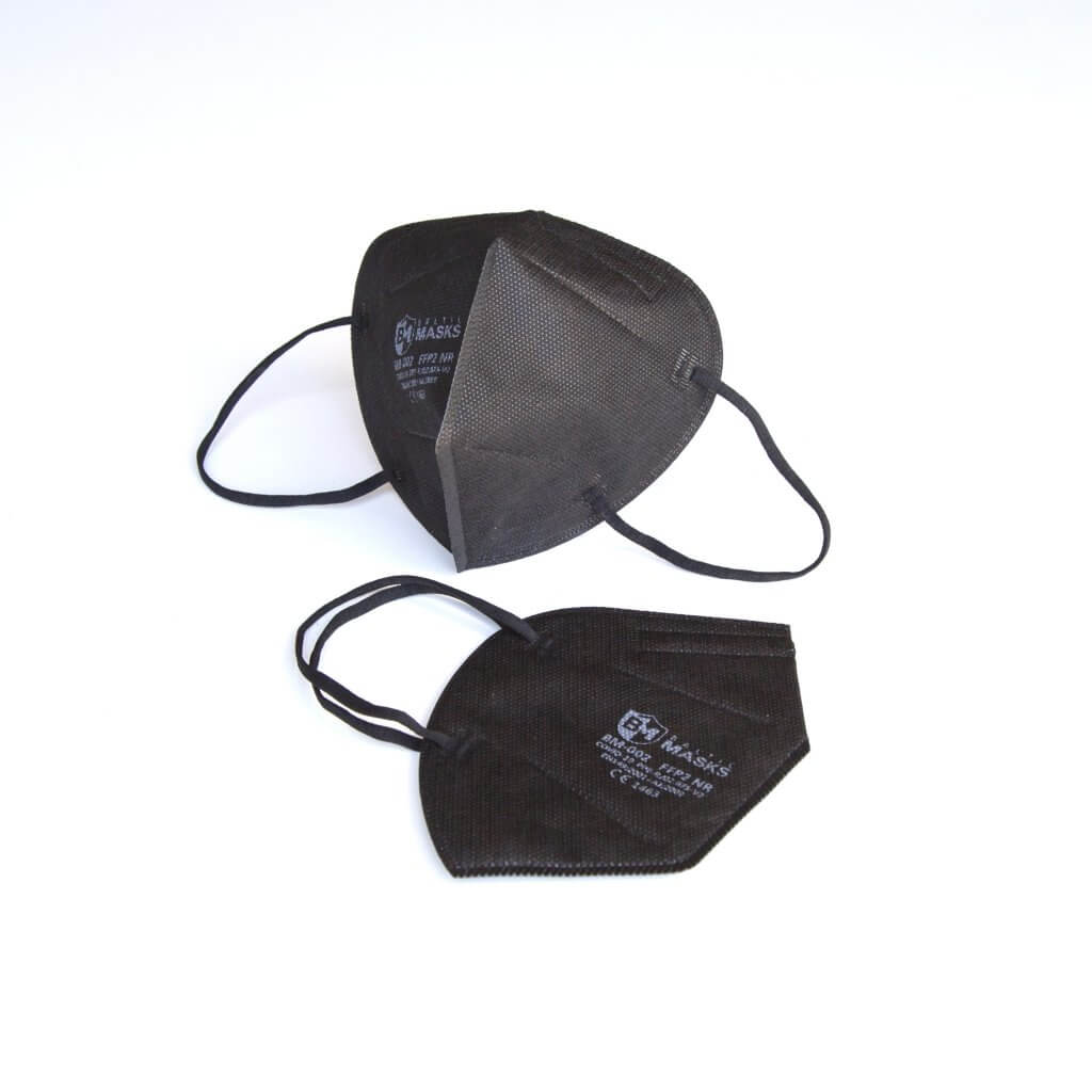 FFP2 4-layer respirator BM-002 (2pcs) (BLACK) - BalticMasks