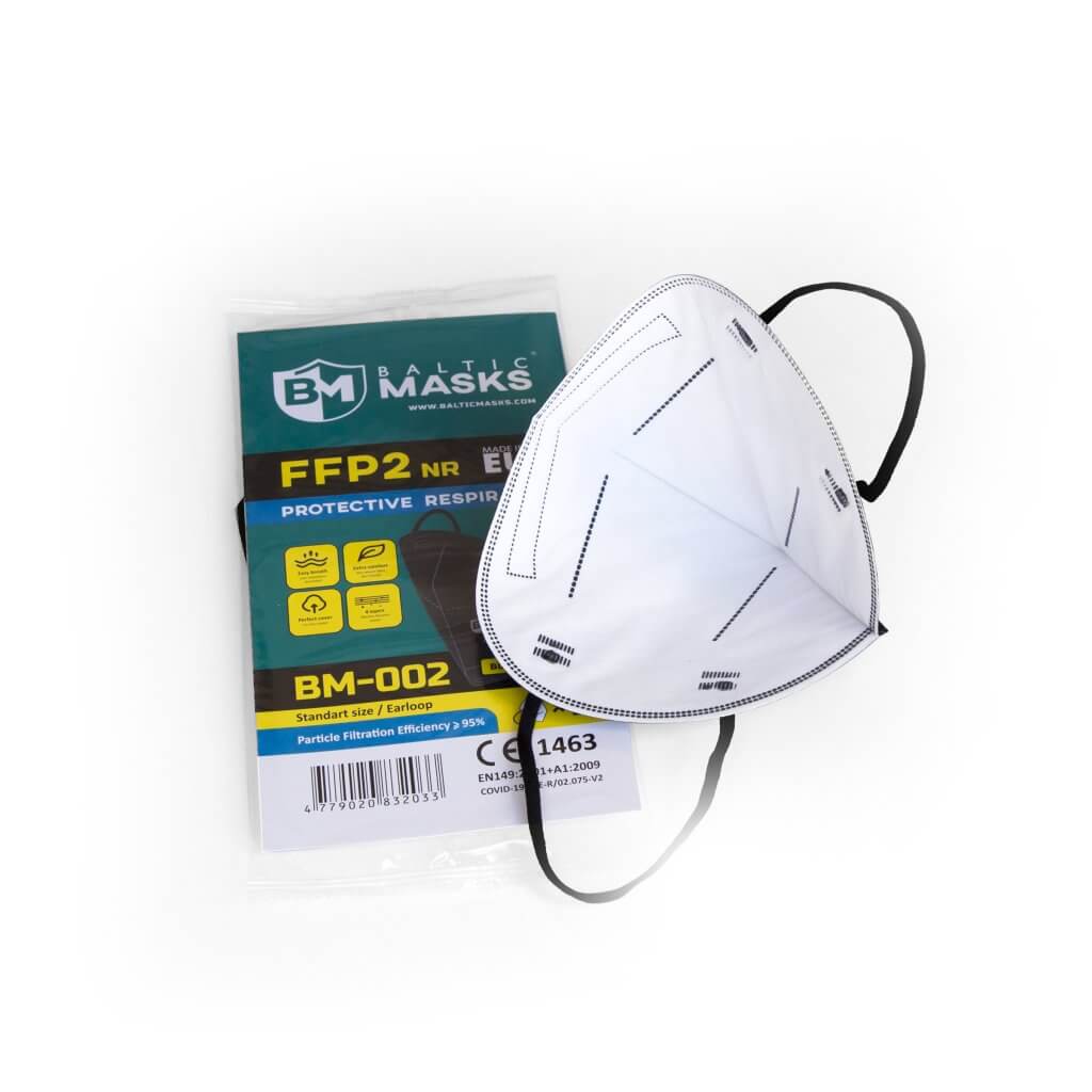 FFP2 4-layer respirator BM-002 (2pcs) (BLACK) - BalticMasks